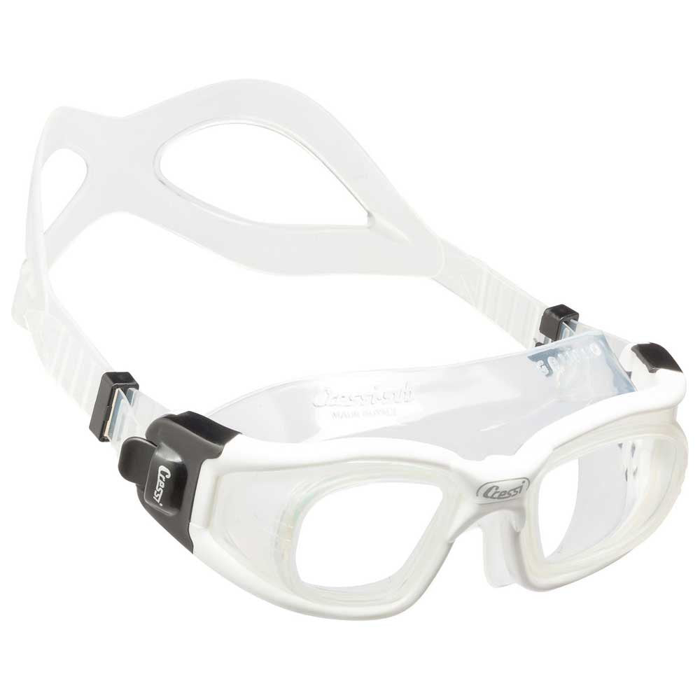 Cressi Galileo Swimming Goggles Transparent White | Prescription Dive ...